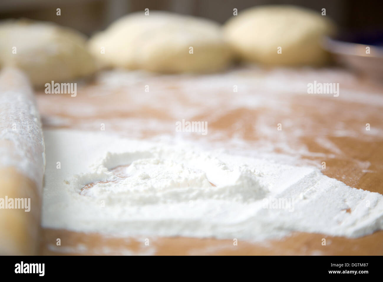 flour on the table along with the rocker Stock Photo - Alamy