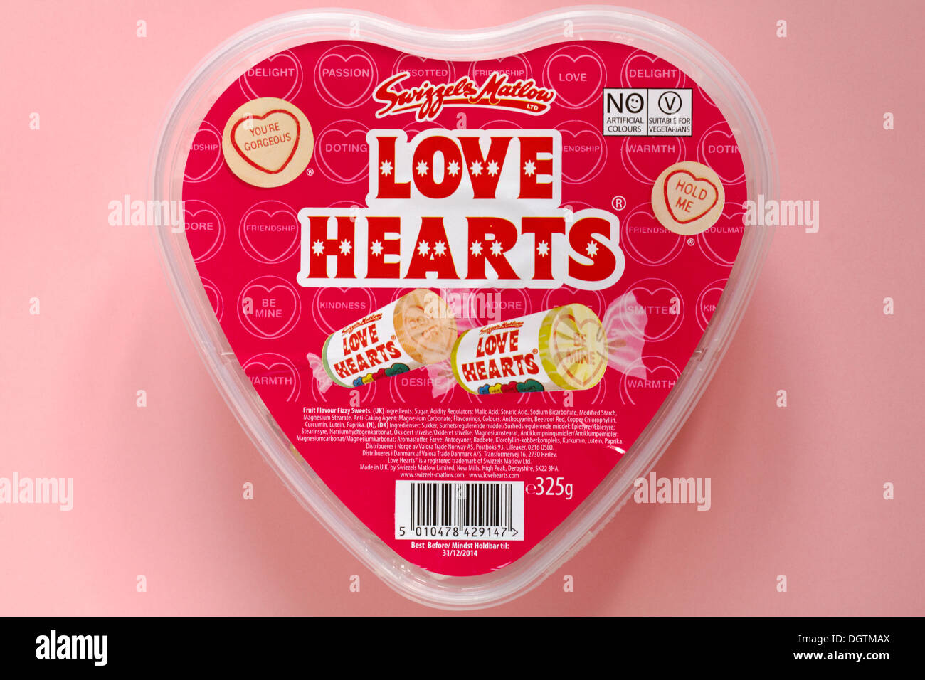 Swizzels Matlow Love Hearts sweets candies in heart shaped plastic ...