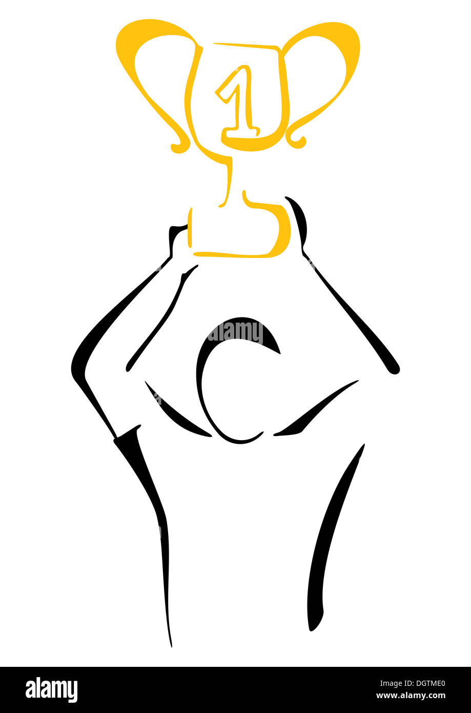 Winner with trophy Stock Photo - Alamy