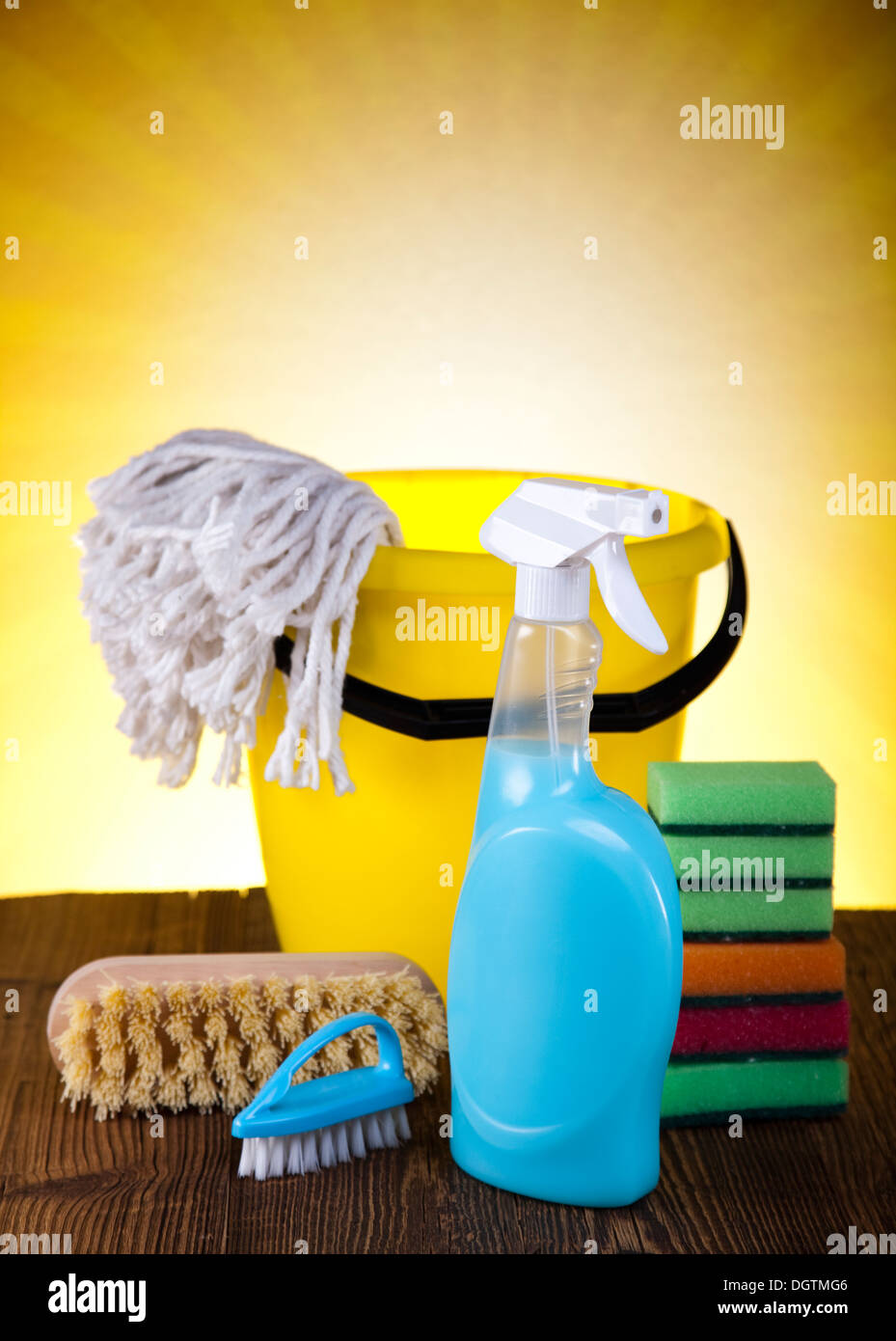 Assorted cleaning products Stock Photo - Alamy
