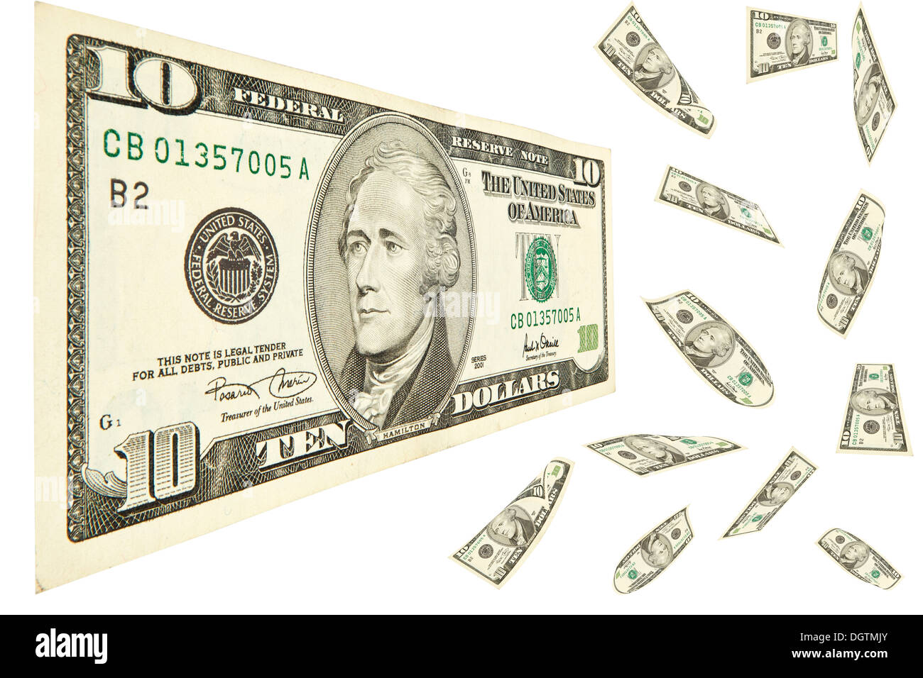 Ten dollar bill Cut Out Stock Images & Pictures - Alamy