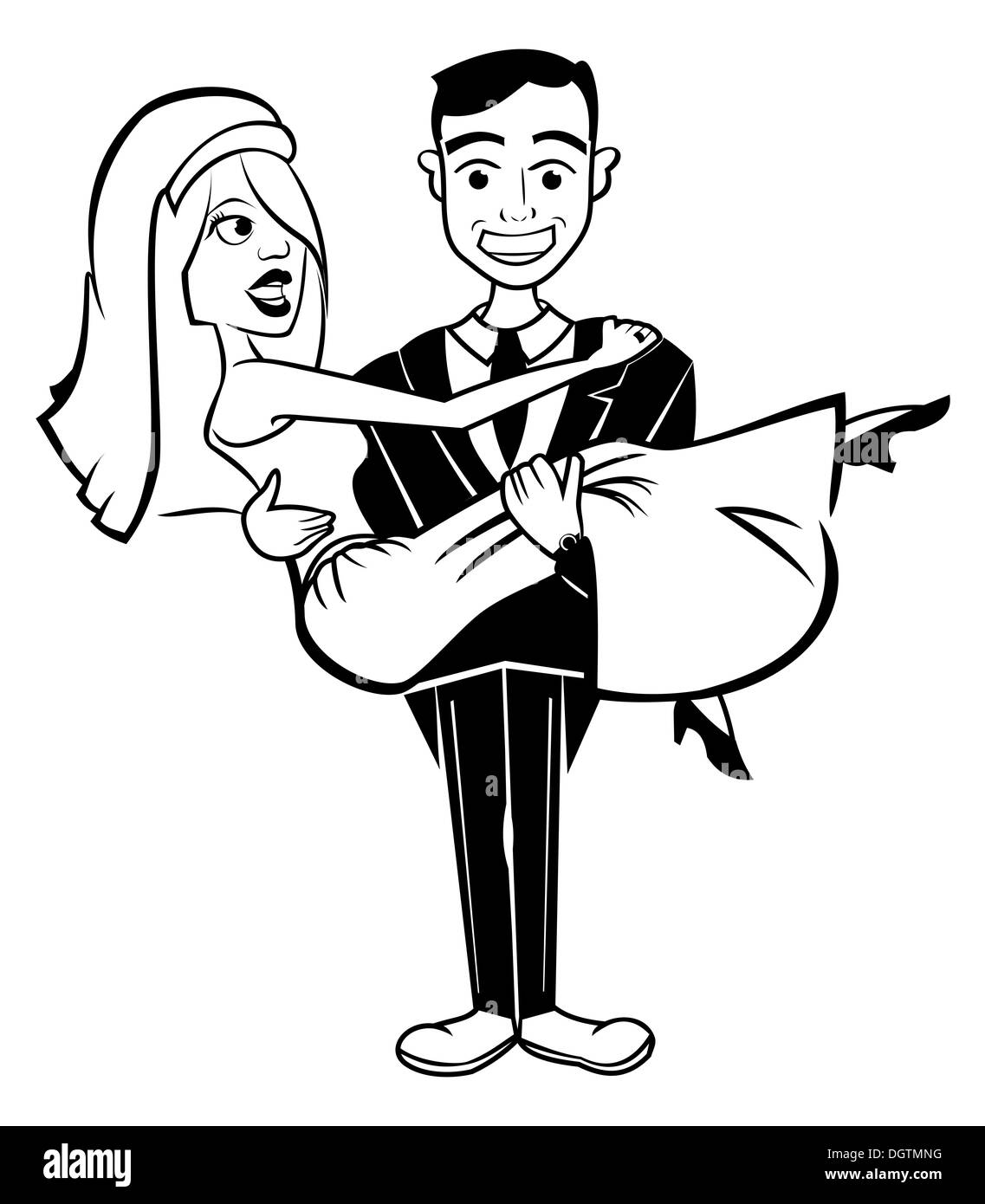 Happy husband wife standing Black and White Stock Photos & Images - Alamy