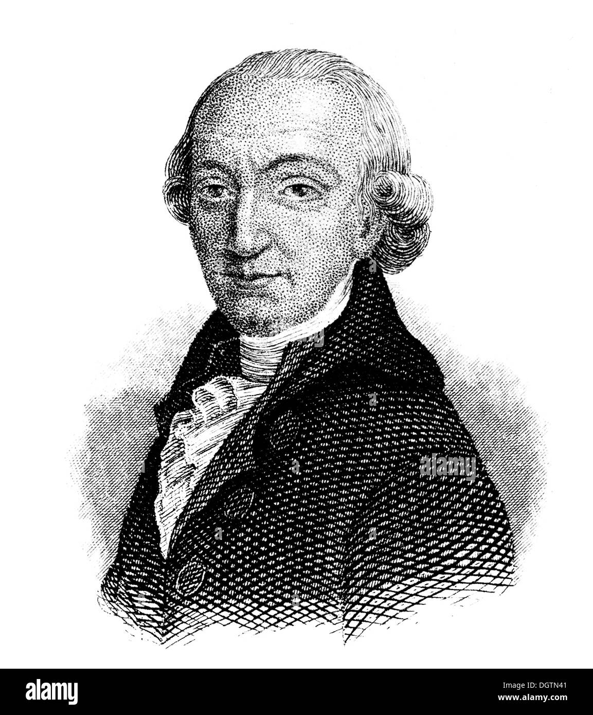 Portrait of Christoph Martin Wieland, 1733 - 1813, a German poet ...
