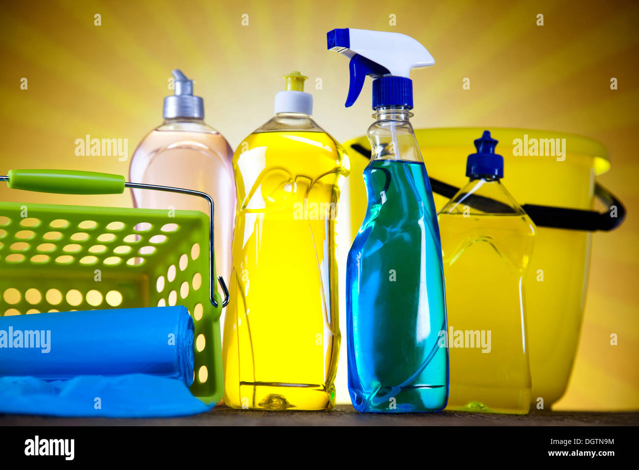 Assorted cleaning products Stock Photo - Alamy
