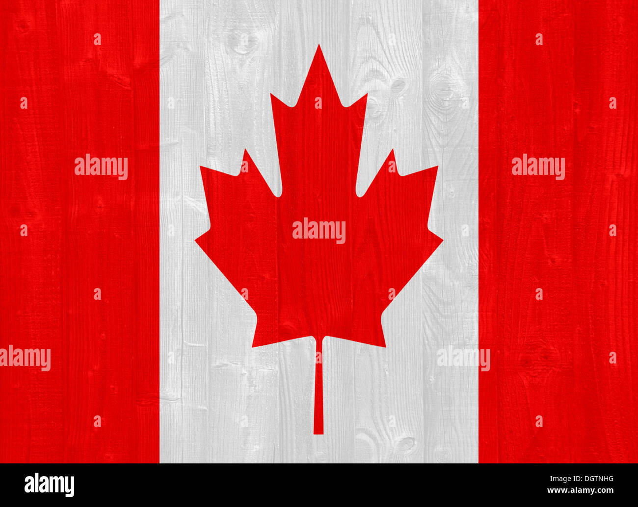 gorgeous Canada flag painted on a wood plank texture Stock Photo - Alamy