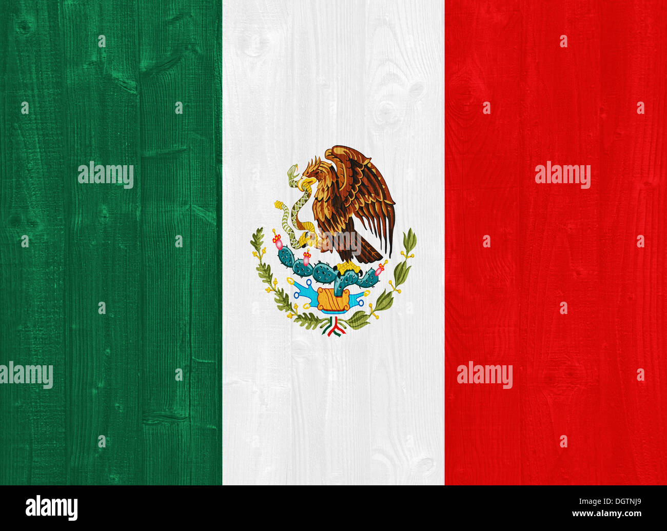 gorgeous Mexico flag painted on a wood plank texture Stock Photo - Alamy