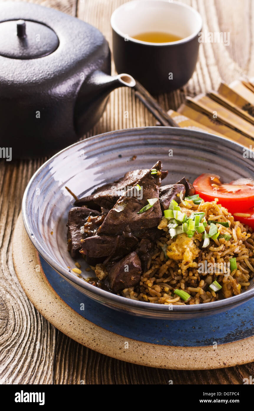 Rice meat green hi-res stock photography and images - Alamy