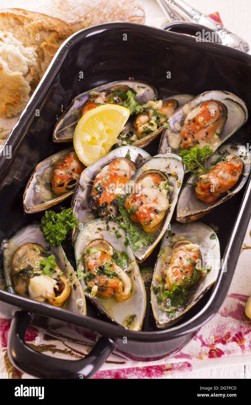 Green Lipped Mussels Seafood Stock Photos & Green Lipped Mussels ...