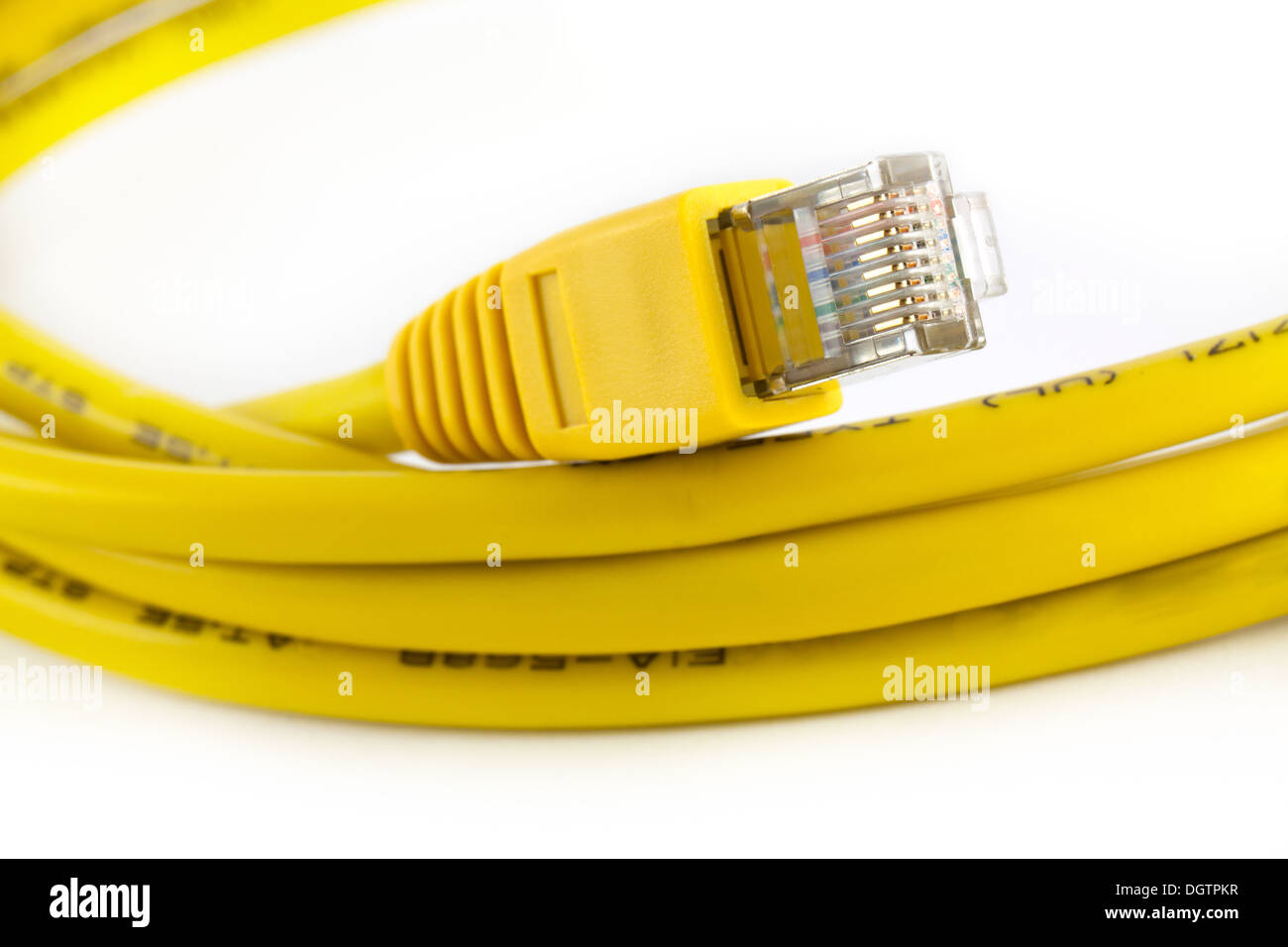Ethernet cable on white background Stock Photo - Alamy
