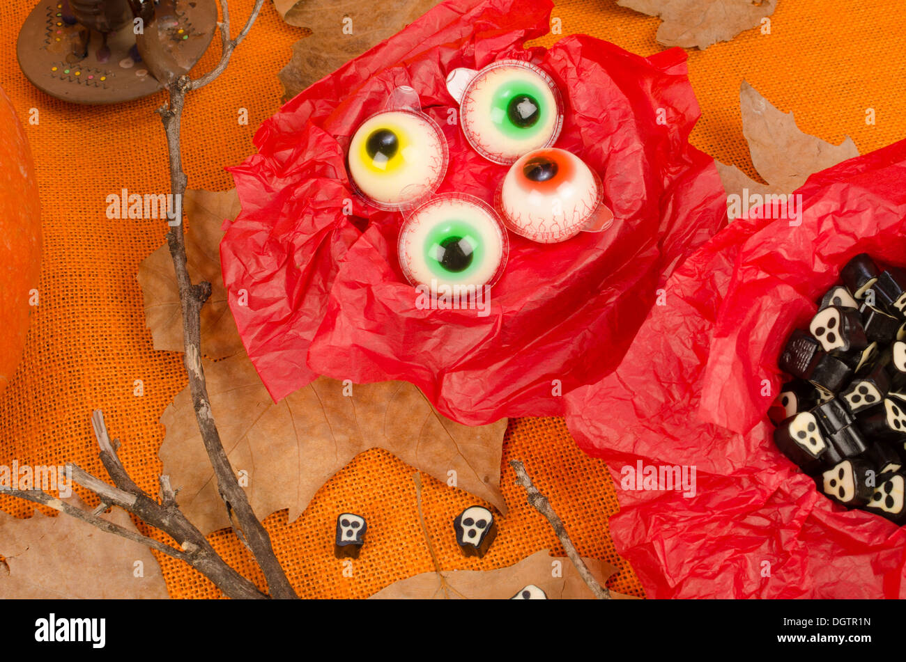 Assorted Halloween candy, treats for kids in spooky shapes Stock Photo ...