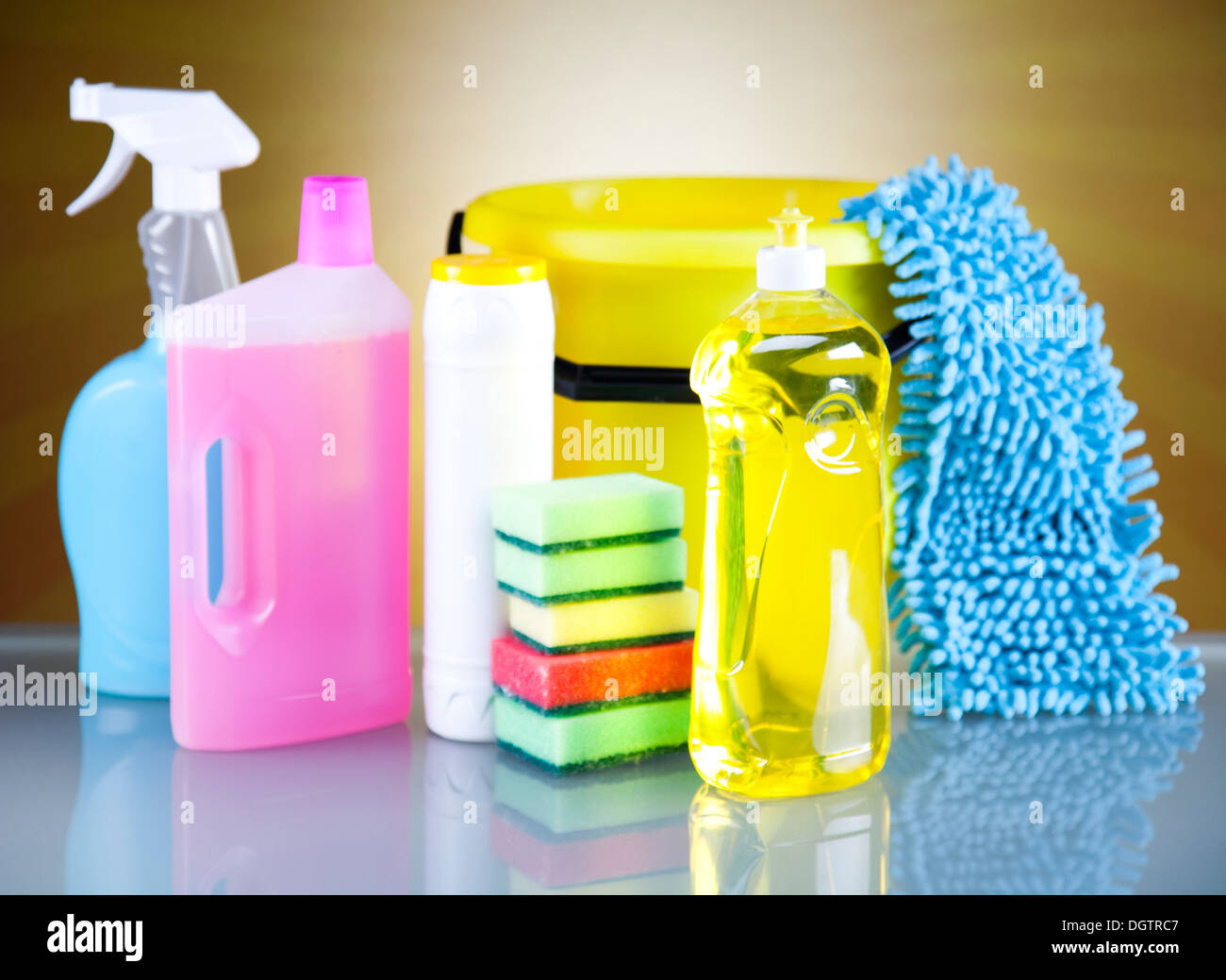 House cleaning products Stock Photo - Alamy