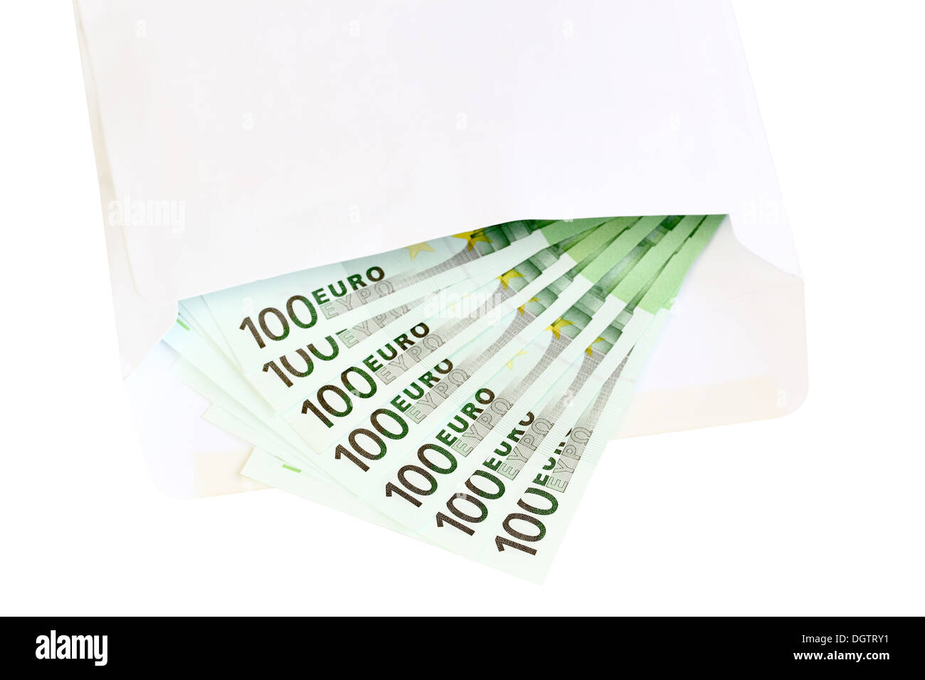 money in envelope isolated on white - clipping path included Stock ...