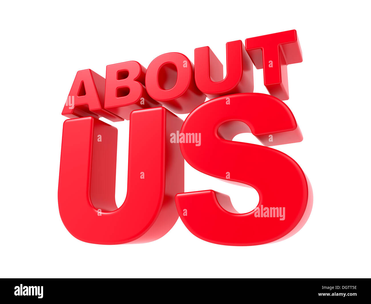 About Us - Red 3D Text Stock Photo - Alamy