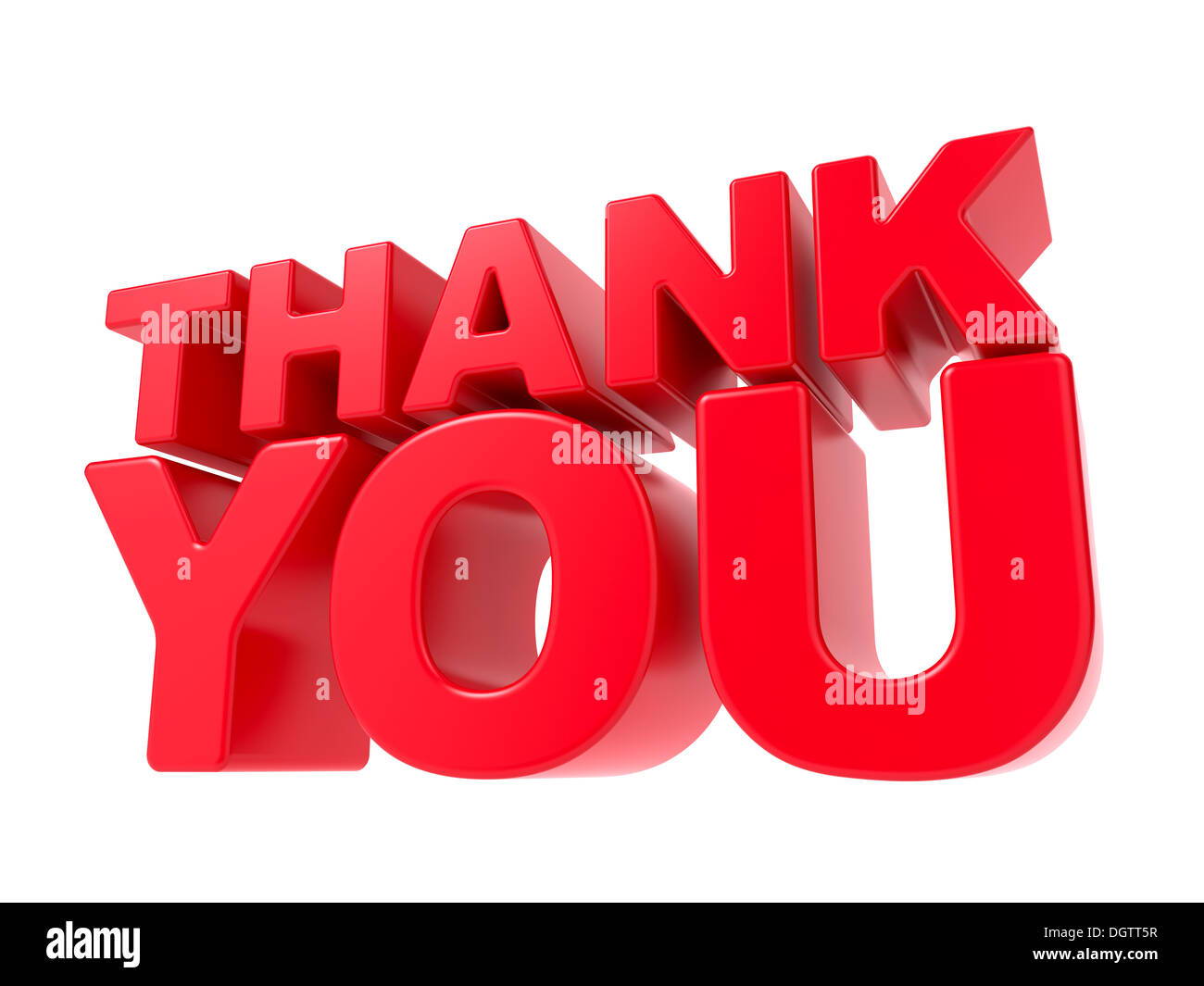 Thank You - Red 3D Text Stock Photo - Alamy