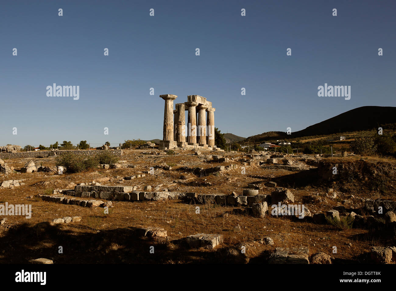The ancient Temple of Apollo, Ancient Corinth, Greece Stock Photo - Alamy