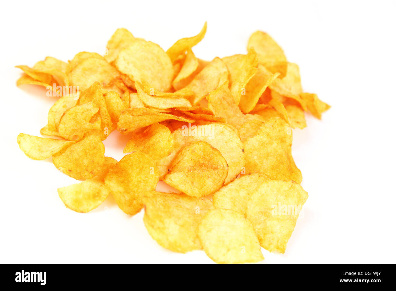 Potato chips on a white background Stock Photo - Alamy