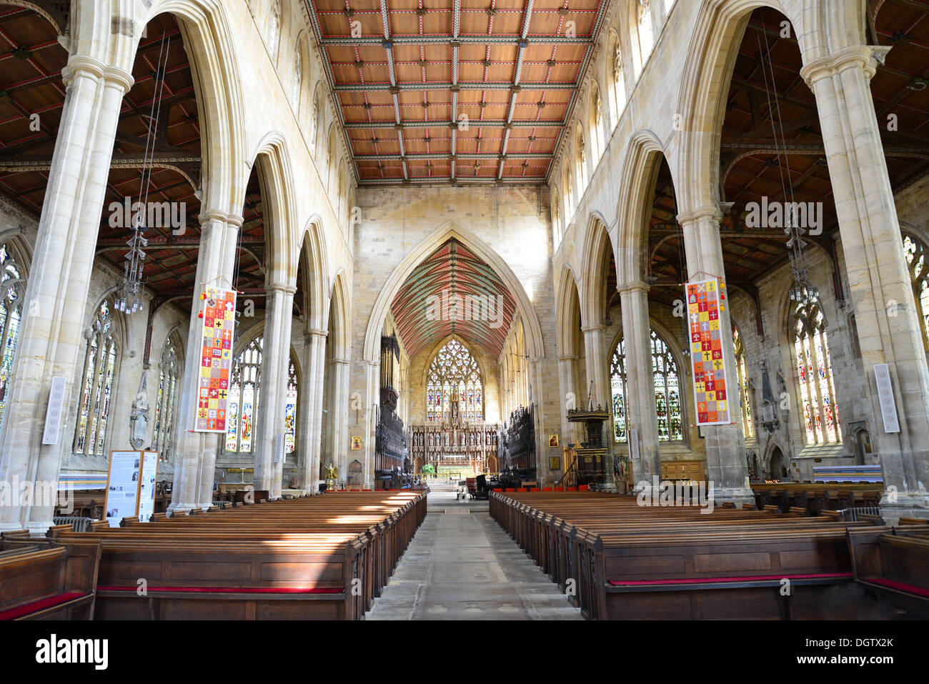 Interior nave of St Botolph's Church, Boston, Lincolnshire, England ...