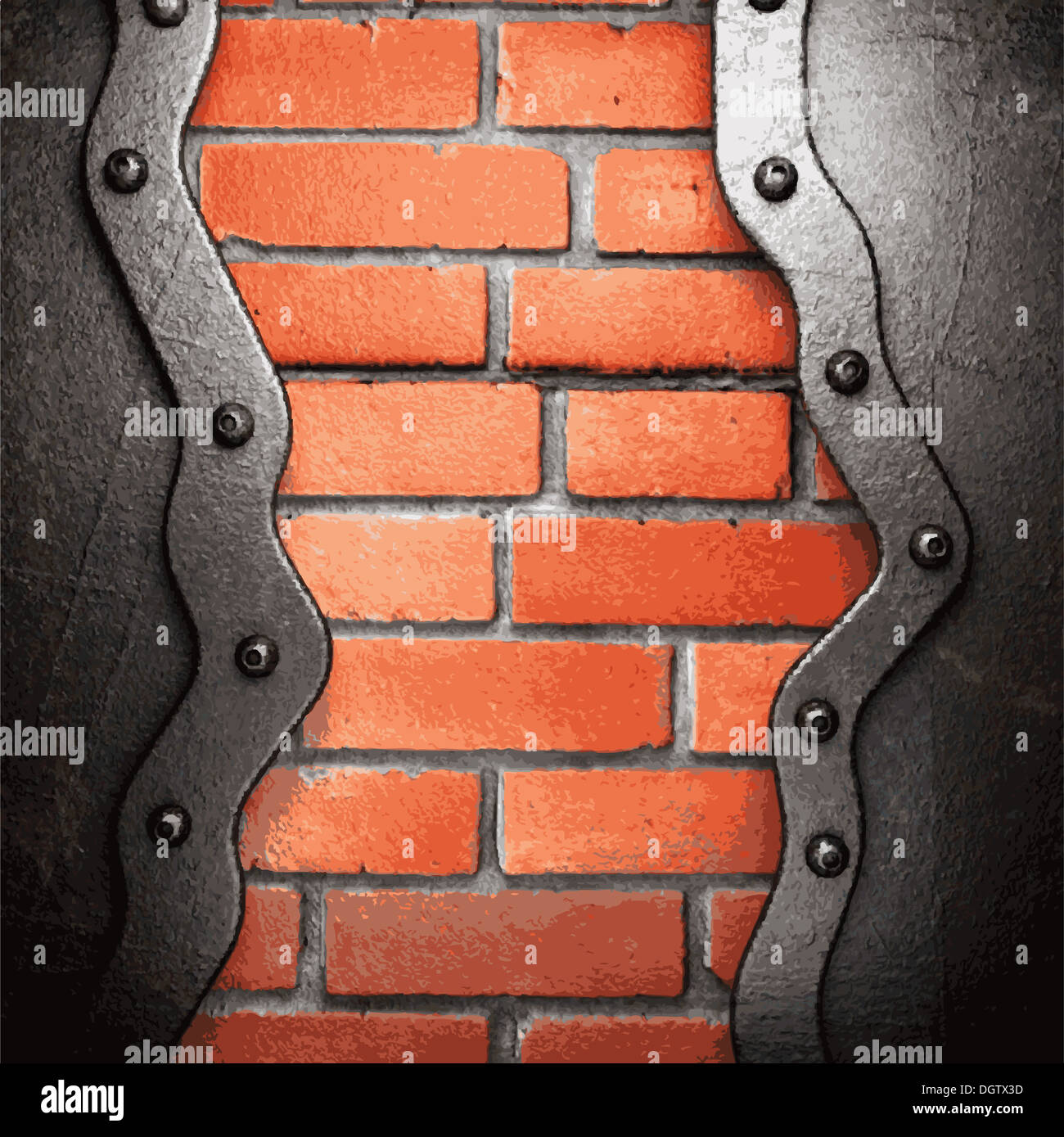 metal and brick background Stock Photo - Alamy