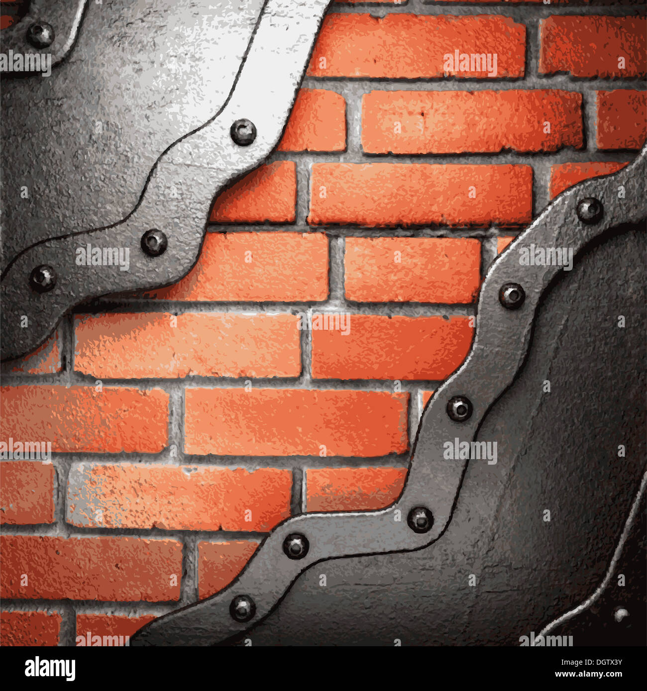 metal and brick background Stock Photo - Alamy