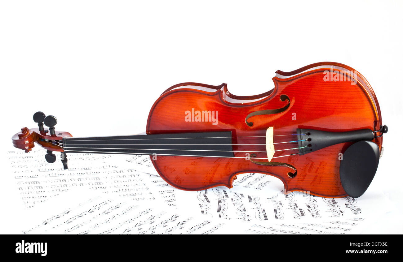violin and musical notebook Stock Photo - Alamy