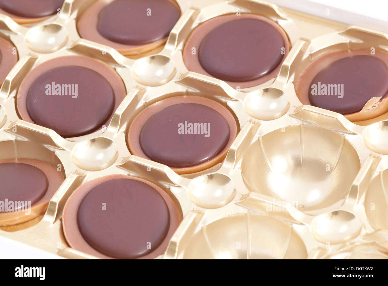 chocolate candy in a box Stock Photo - Alamy