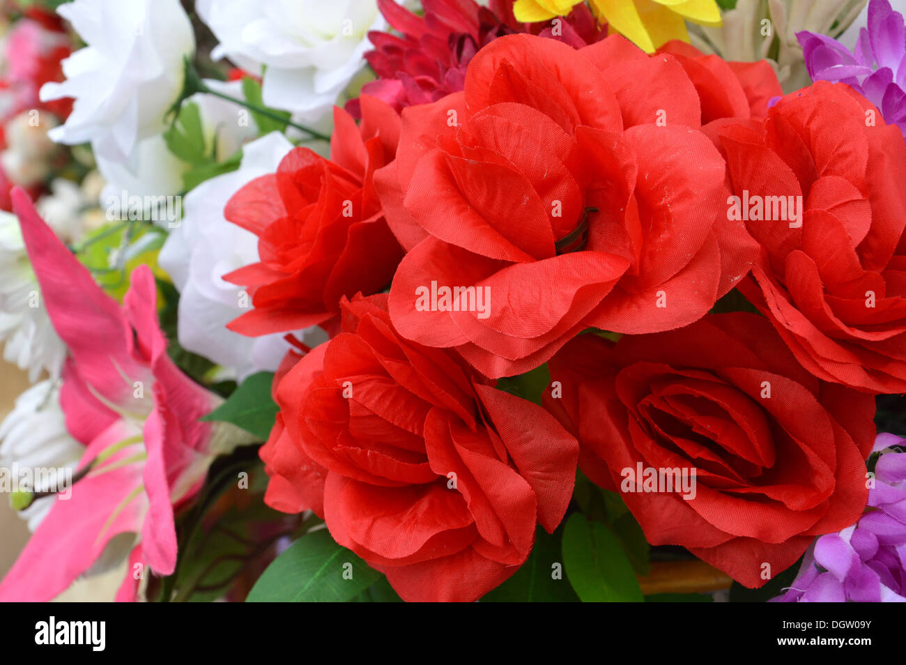 beautiful of colorful artificial flower bouquet Stock Photo - Alamy
