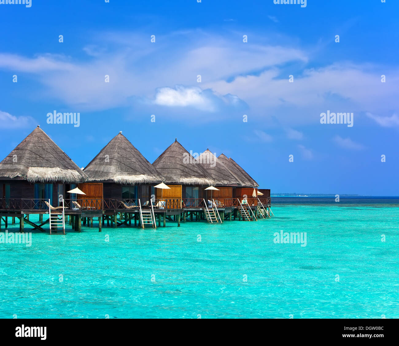 view of the ocean and the house on water Stock Photo - Alamy
