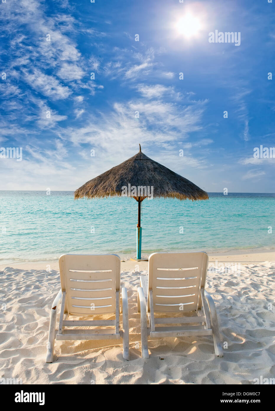 Two plank beds on the seashore Stock Photo - Alamy