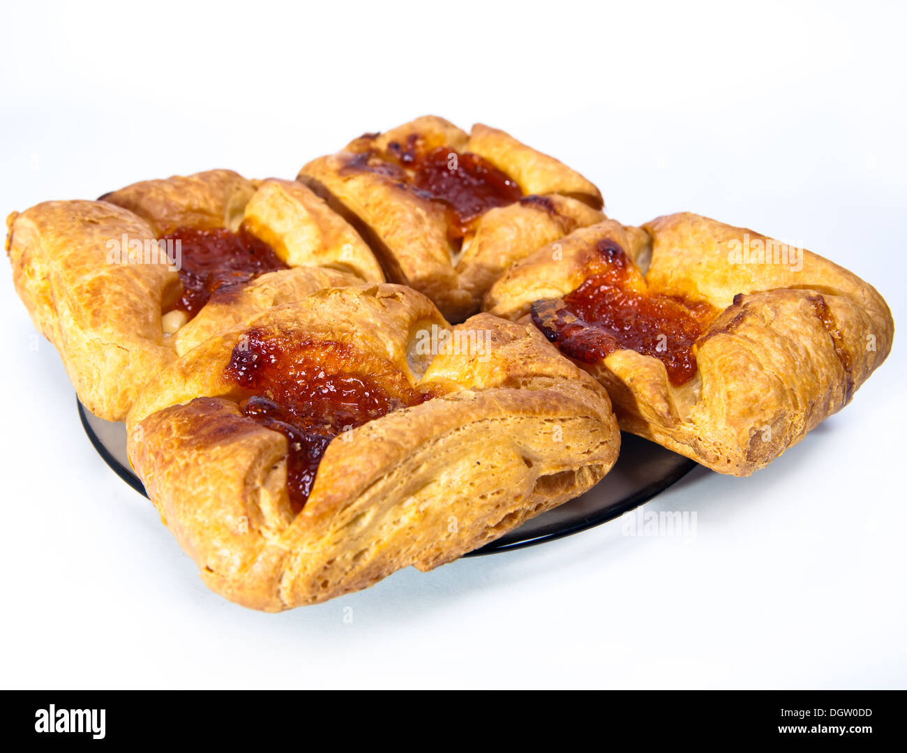 Puff fancy bread with jam Stock Photo - Alamy