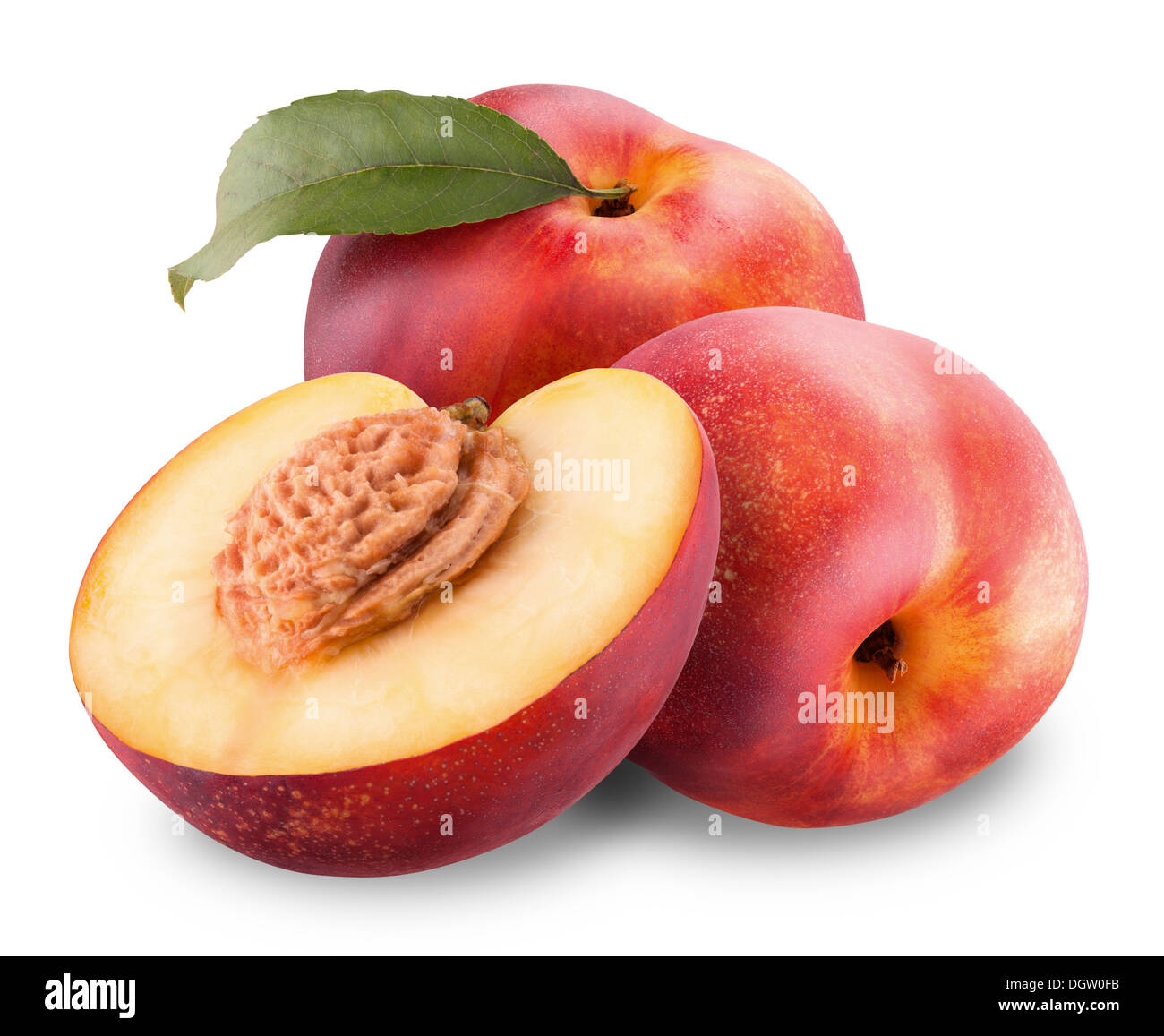Nectarines with leaf hi-res stock photography and images - Alamy