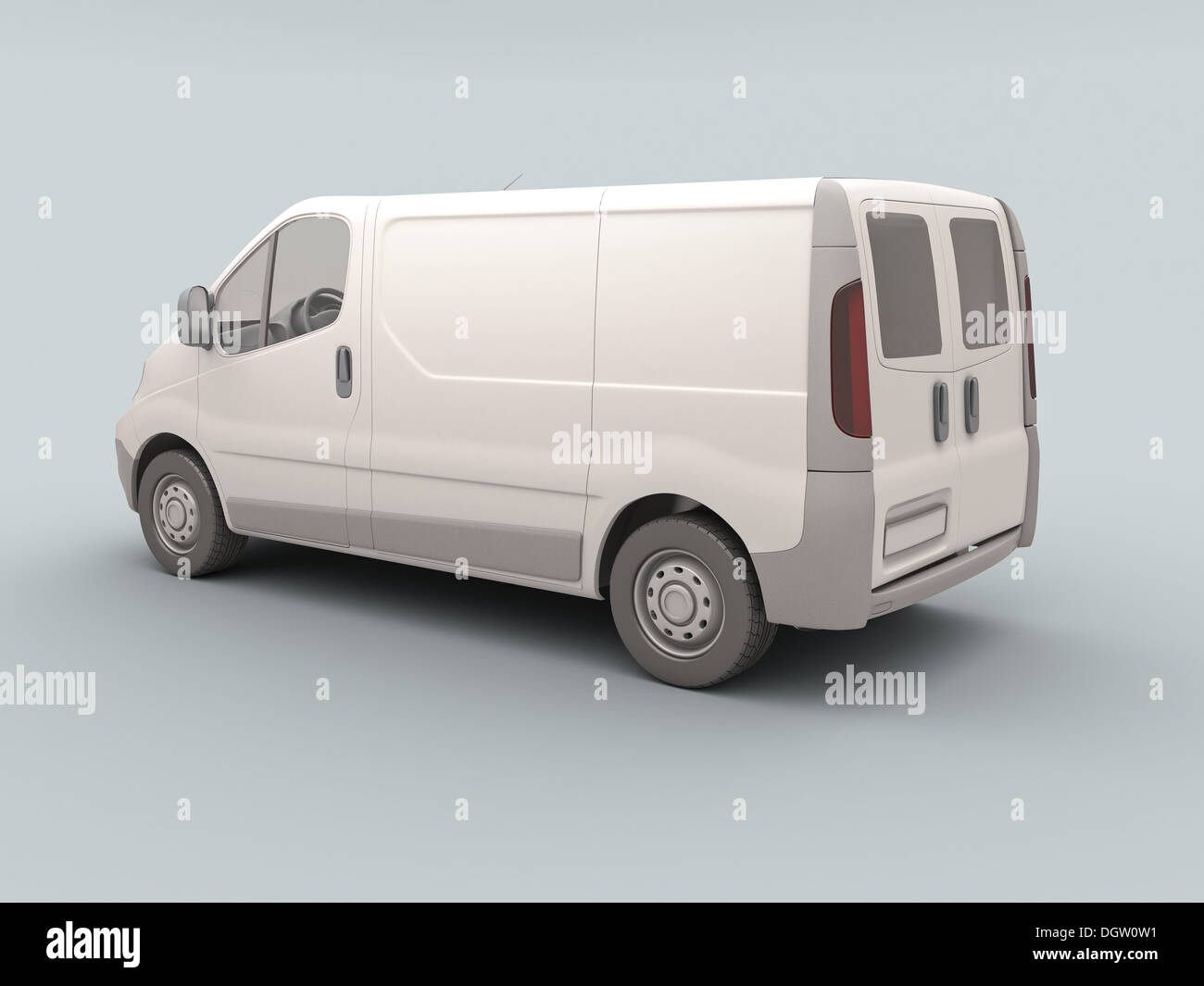 White commercial van Stock Photo - Alamy