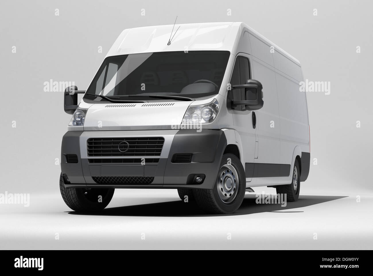 White commercial van Stock Photo - Alamy