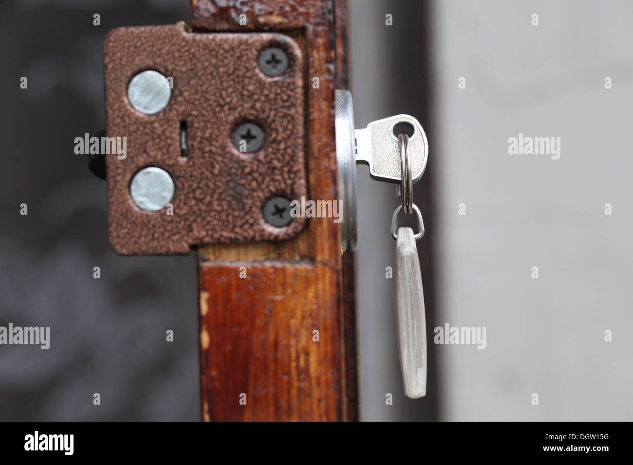 door with the key and key fob Stock Photo - Alamy