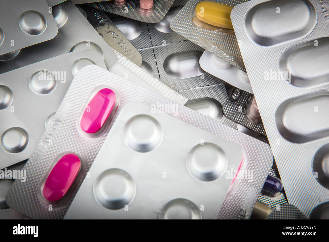 Many colorful medicines Stock Photo - Alamy