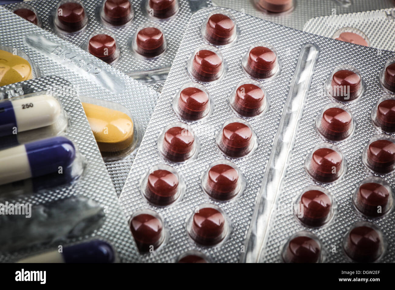 Many colorful medicines Stock Photo - Alamy