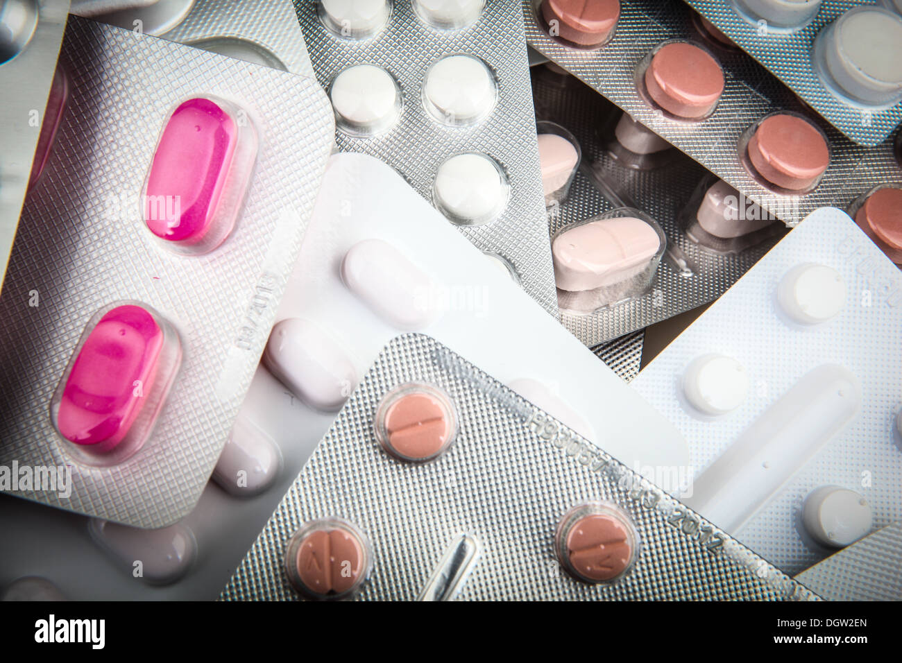 Many colorful medicines Stock Photo - Alamy