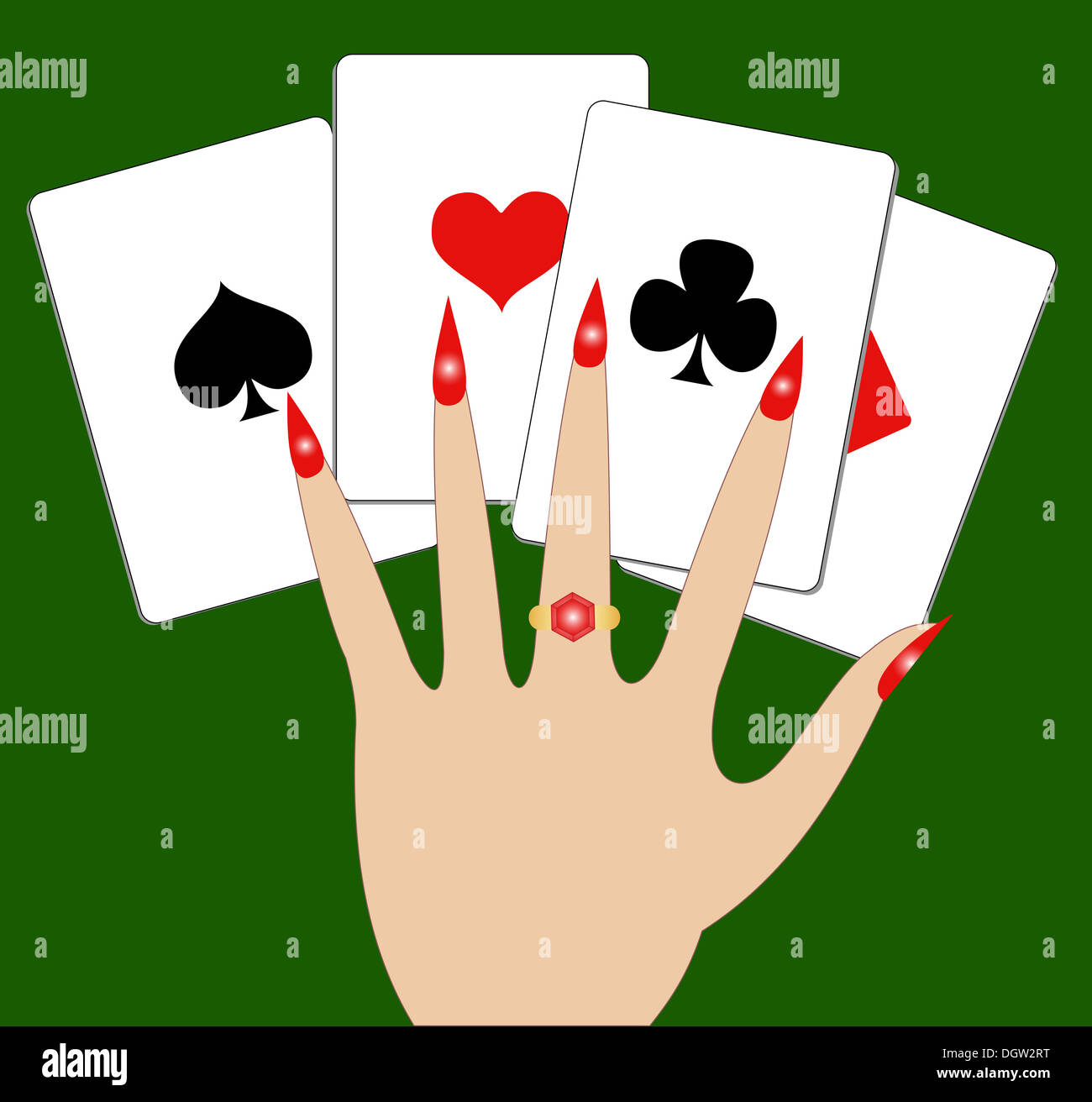 Hand with playing cards Stock Photo - Alamy
