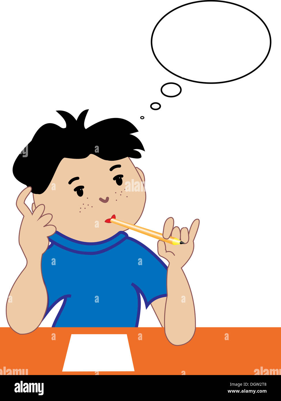 Cartoon boy thinking hi-res stock photography and images - Alamy