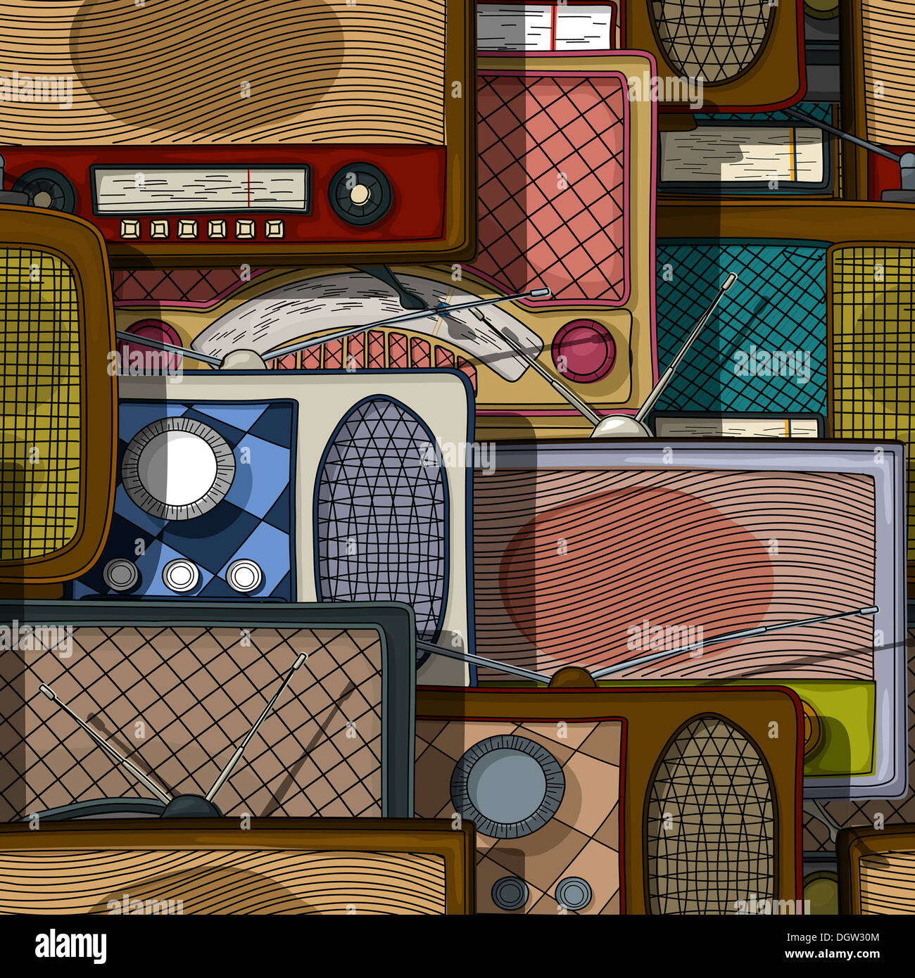 Radio broadcasting icon doodle hi-res stock photography and images - Alamy