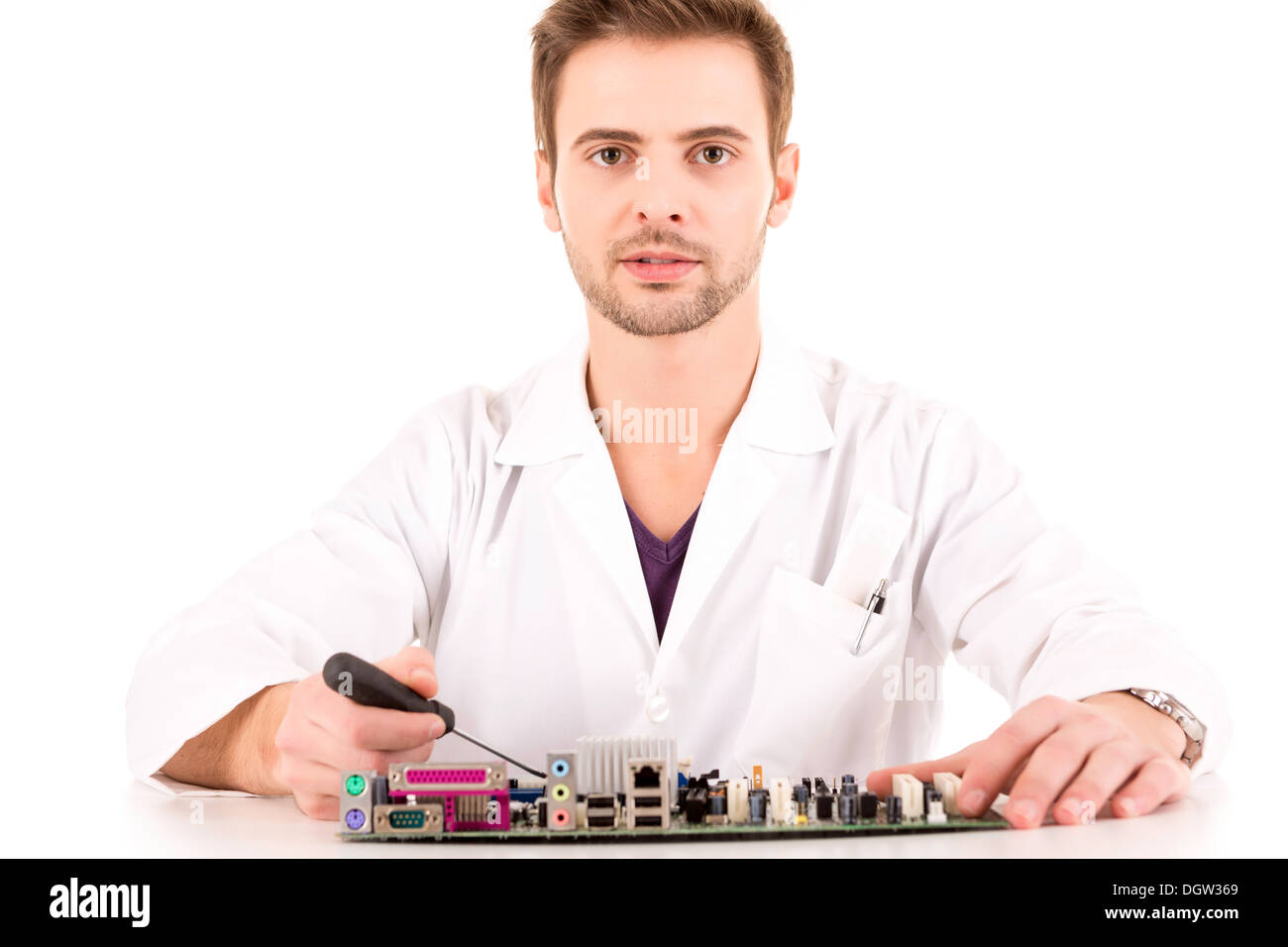 Computer Engineer, isolated over white background Stock Photo - Alamy