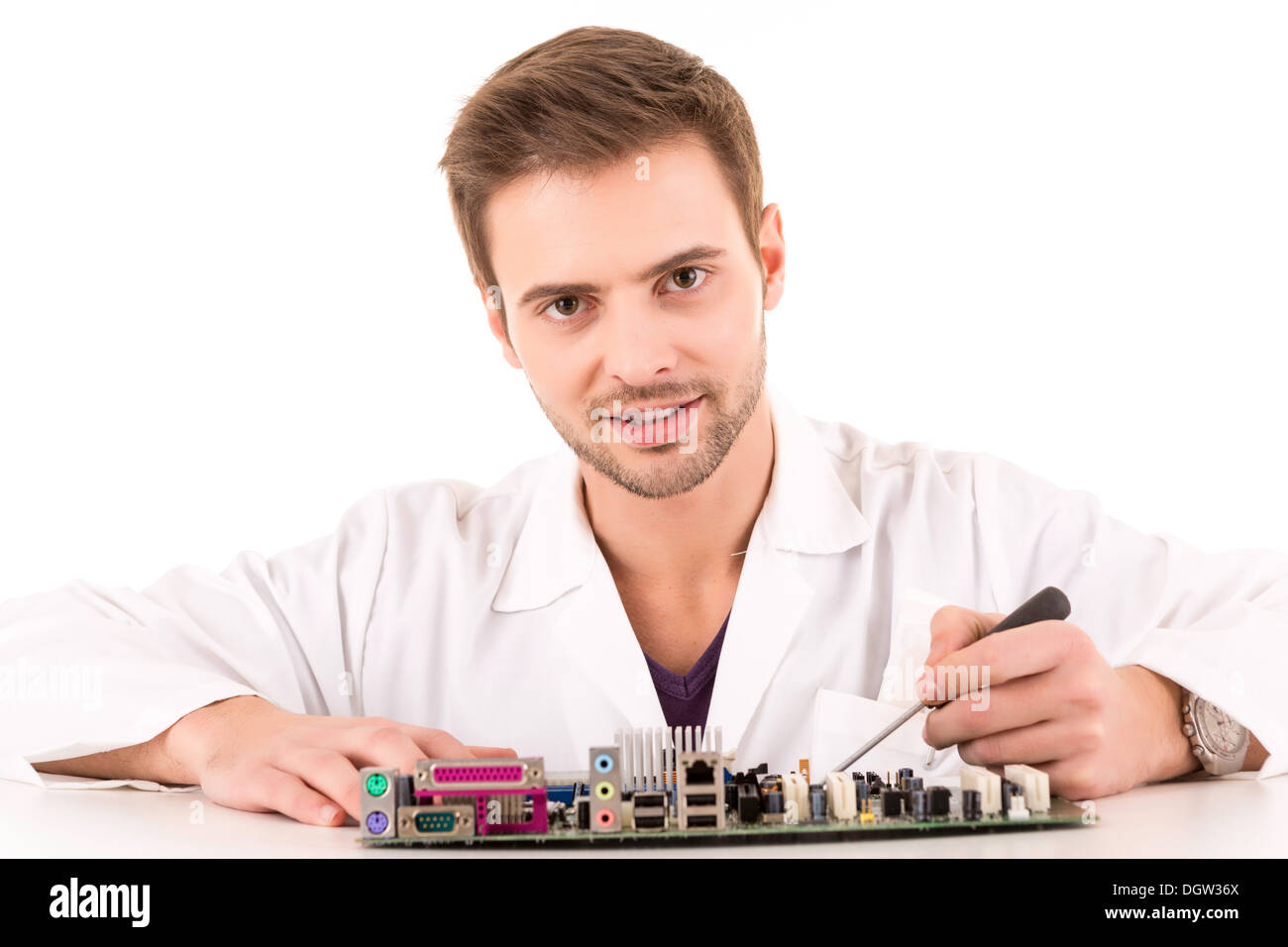 Computer Engineer, isolated over white background Stock Photo - Alamy