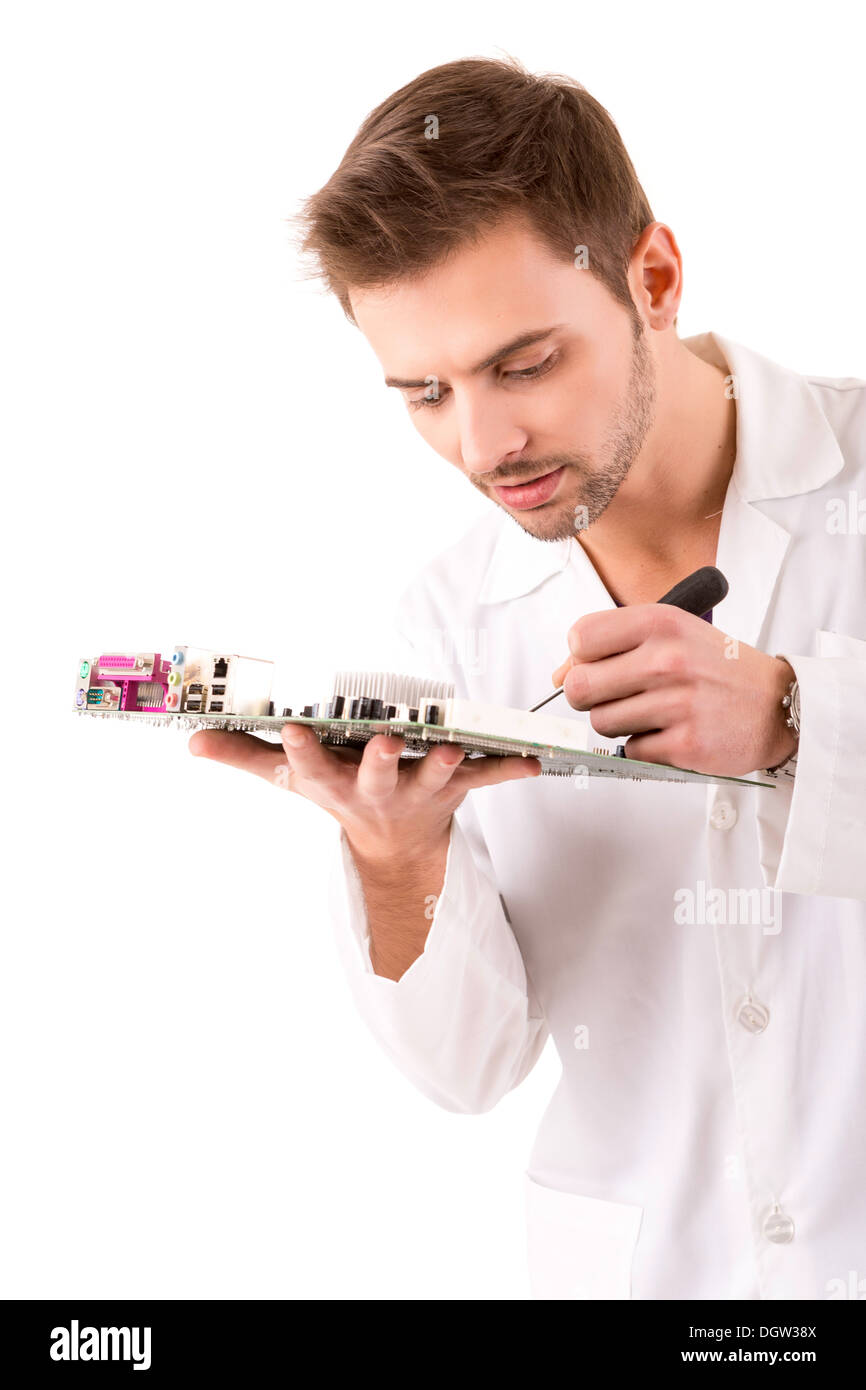 Computer Engineer, isolated over white background Stock Photo - Alamy