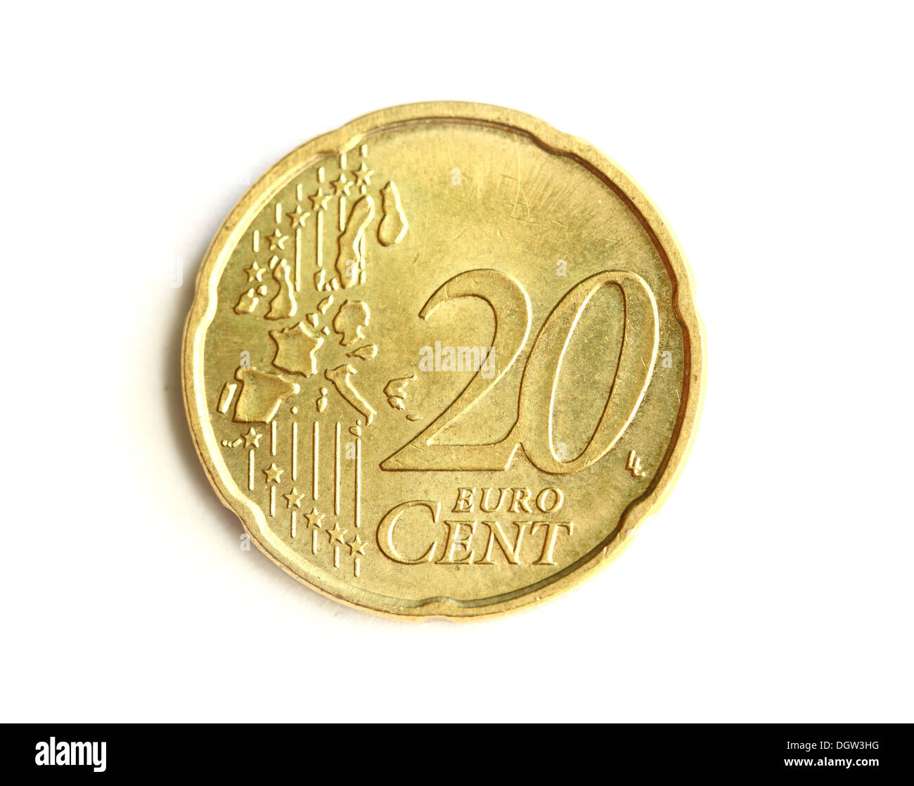 Euro cent coin. Isolated on white Stock Photo - Alamy