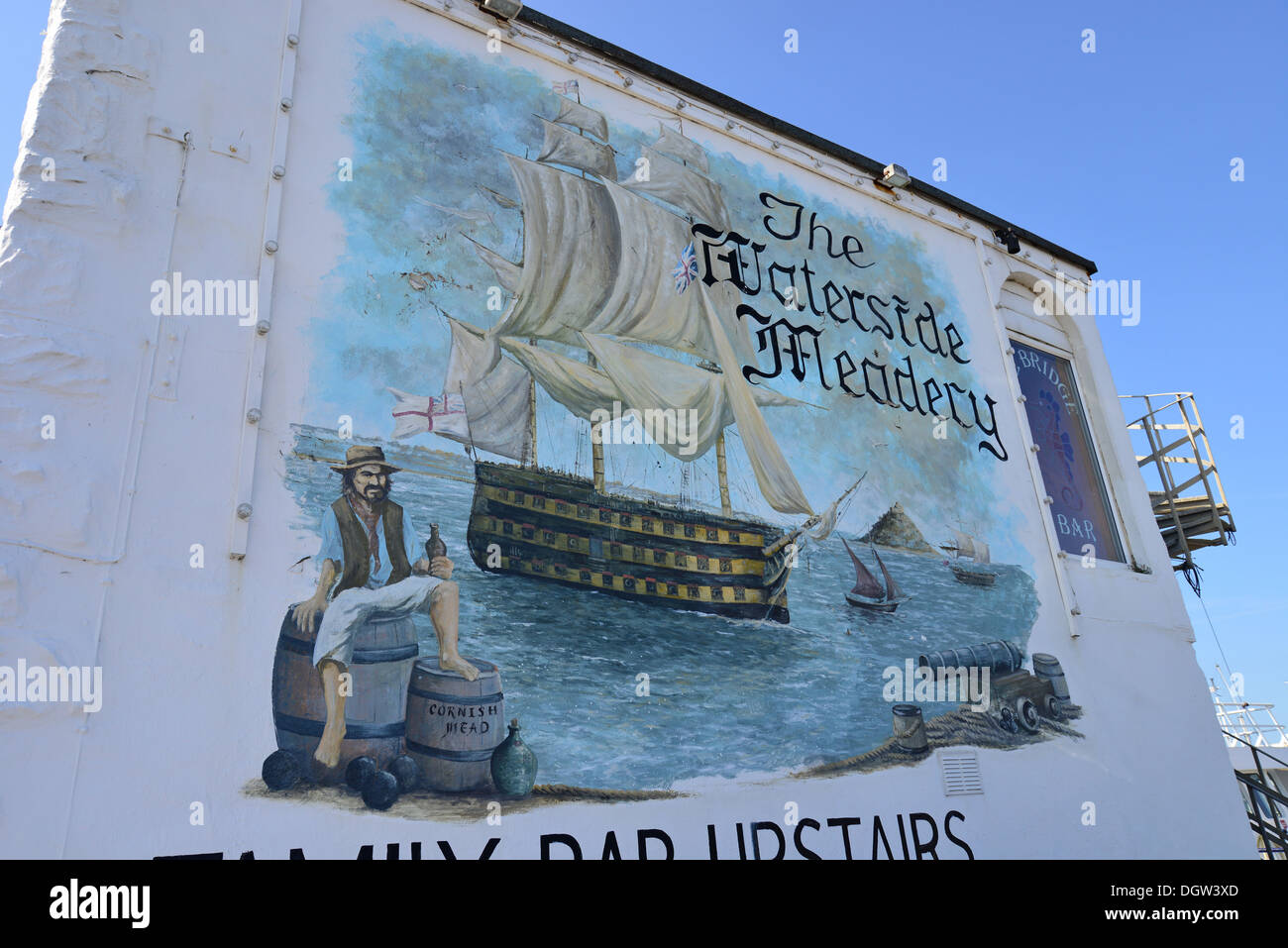 The Waterside Meadery Bar wall mural on harbourside, Penzance, Cornwall ...