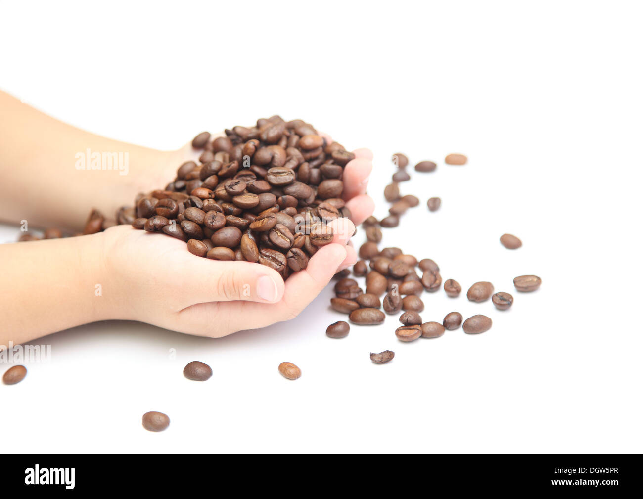Hand coffee beans Stock Photo - Alamy