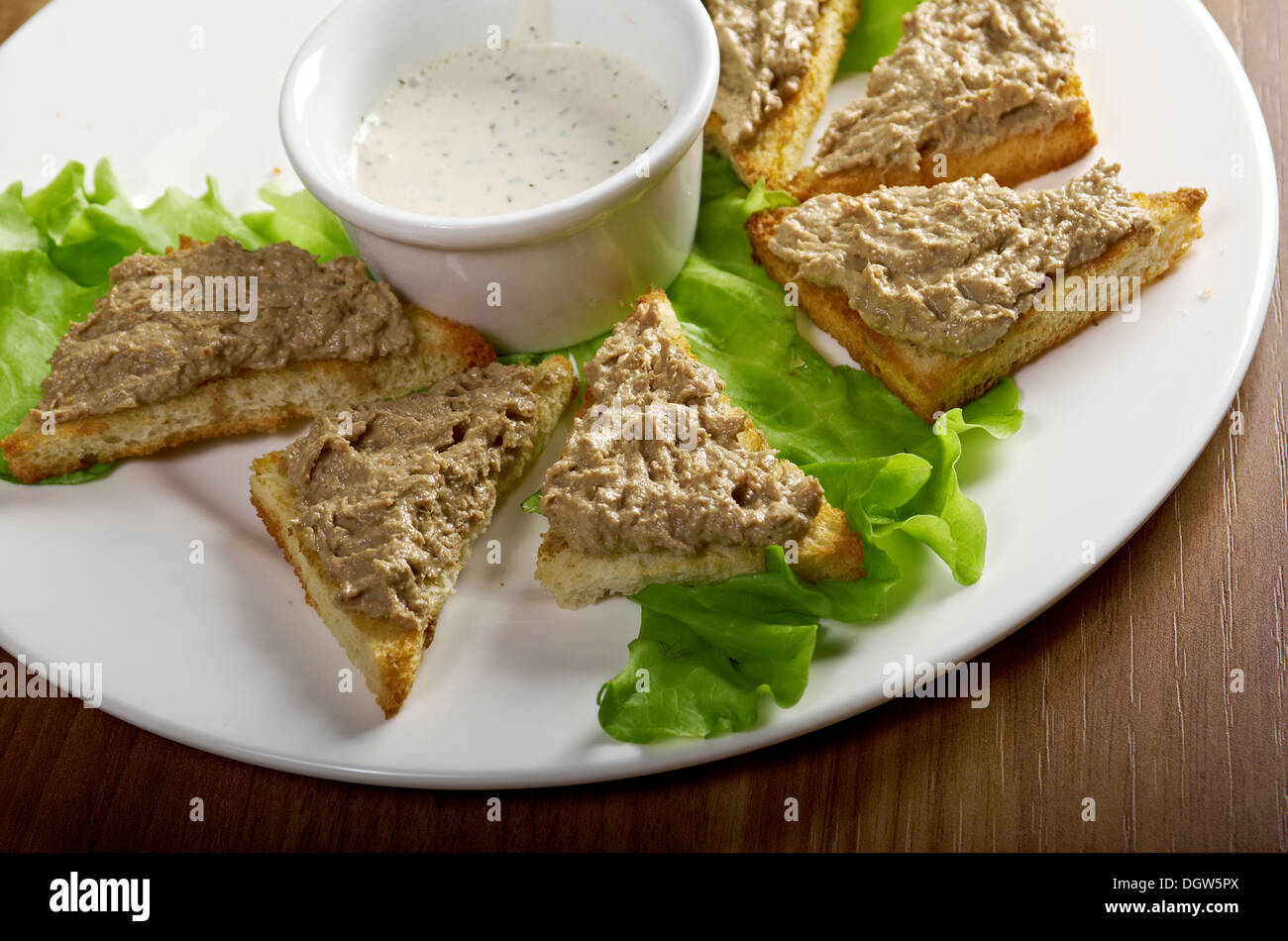 bread with delicious liver pate Stock Photo - Alamy