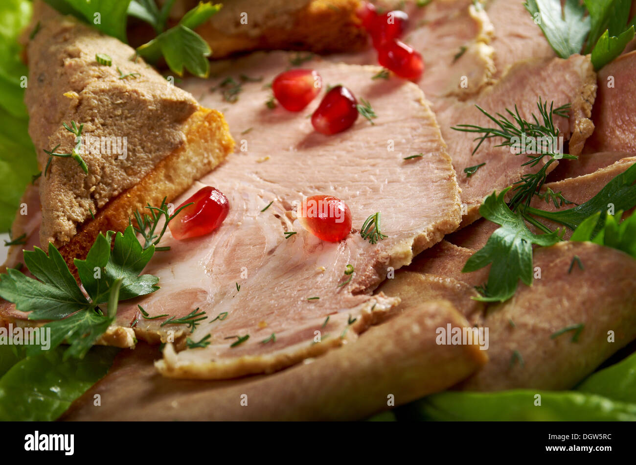 Beautiful sliced meat arrangement Stock Photo - Alamy