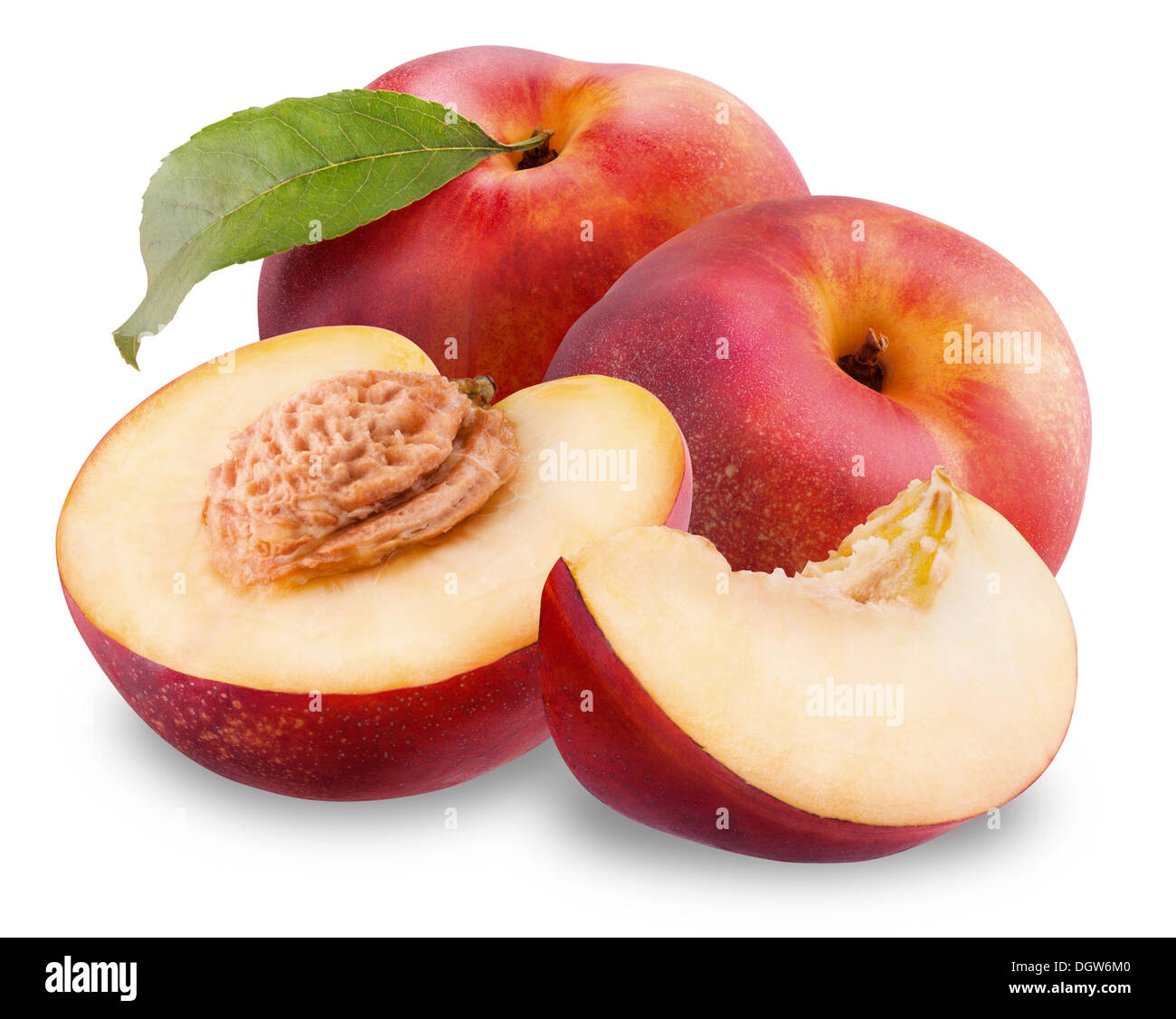 Nectarines with leaf hi-res stock photography and images - Alamy