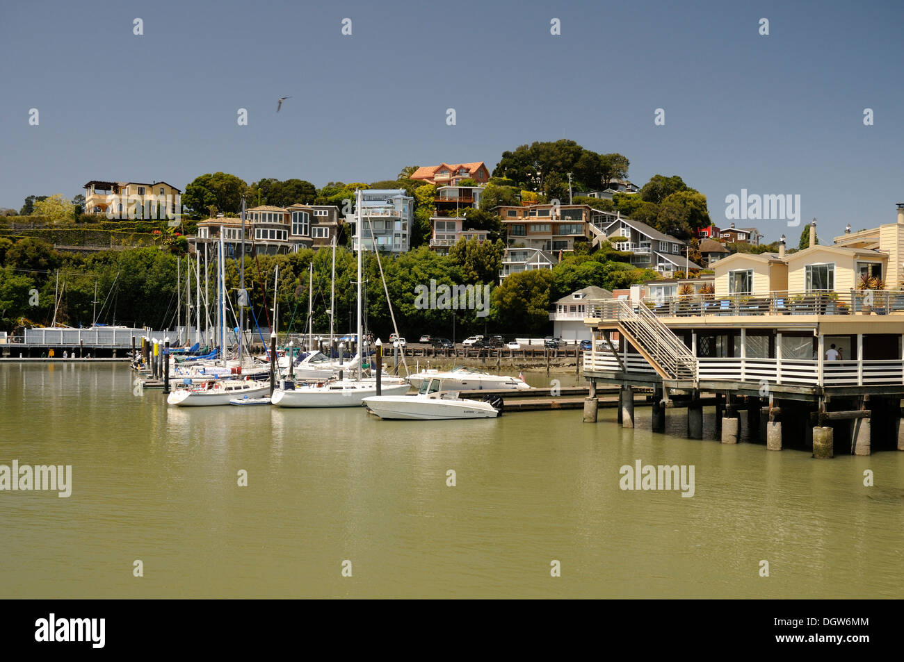 San Francisco Yacht Club and Restaurants on Tiburon Waterfront Viewed ...