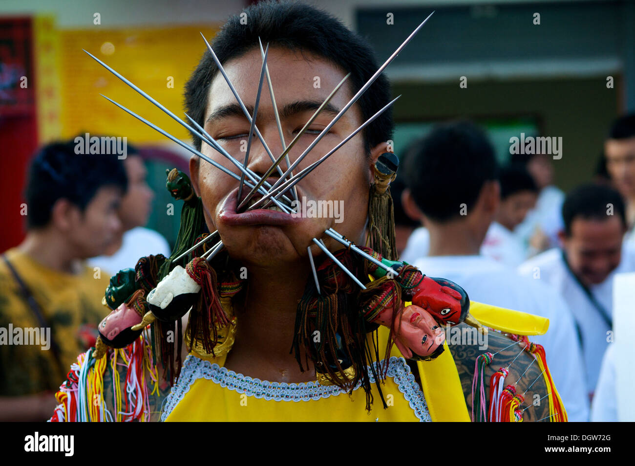 Rituals piercing cheek hi-res stock photography and images - Alamy